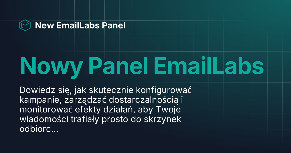Nowy Panel EmailLabs | New EmailLabs Panel